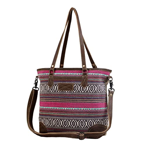 Myra Bag Exuberant Spirit Shoulder Bag Upcycled Cotton & Leather S-2816
