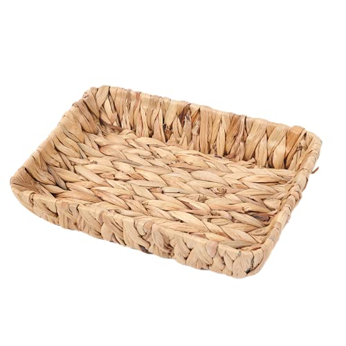 Hand-Woven Large Storage Baskets , Water Hyacinth Wicker Baskets for Organizing,Woven Baskets, Organizer, Natural Container,13.38” x 9.5” x 2.75”
