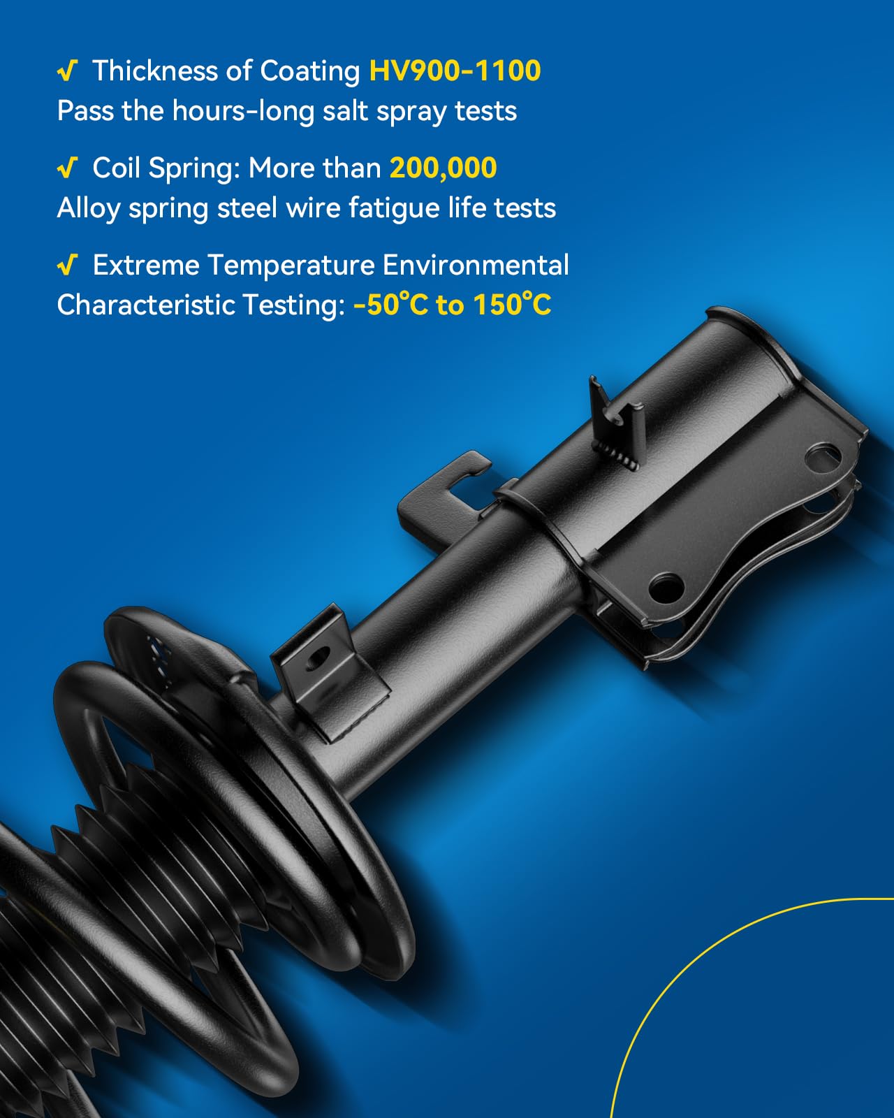 PHILTOP Front Struts Shock for CR-V 2007 2008 2009 2010 2011 2012 2013 2014, Shock Absorber 272492+272491, Struts with Coil Spring SAA091 2 Pcs