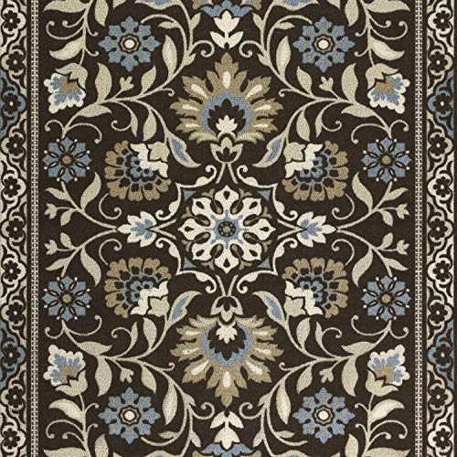 Maples Rugs Florence 2'6 x 3'10 Hallway Entry Kitchen Rugs Non Skid Washable Accent Area Mat [Made in USA], Coffee Brown