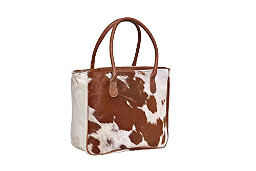 Women's Western Classic Cowhide Tote Bag Shoulder Handbag with Freebie Clutch Shoulder Hand Bag Classical Tote