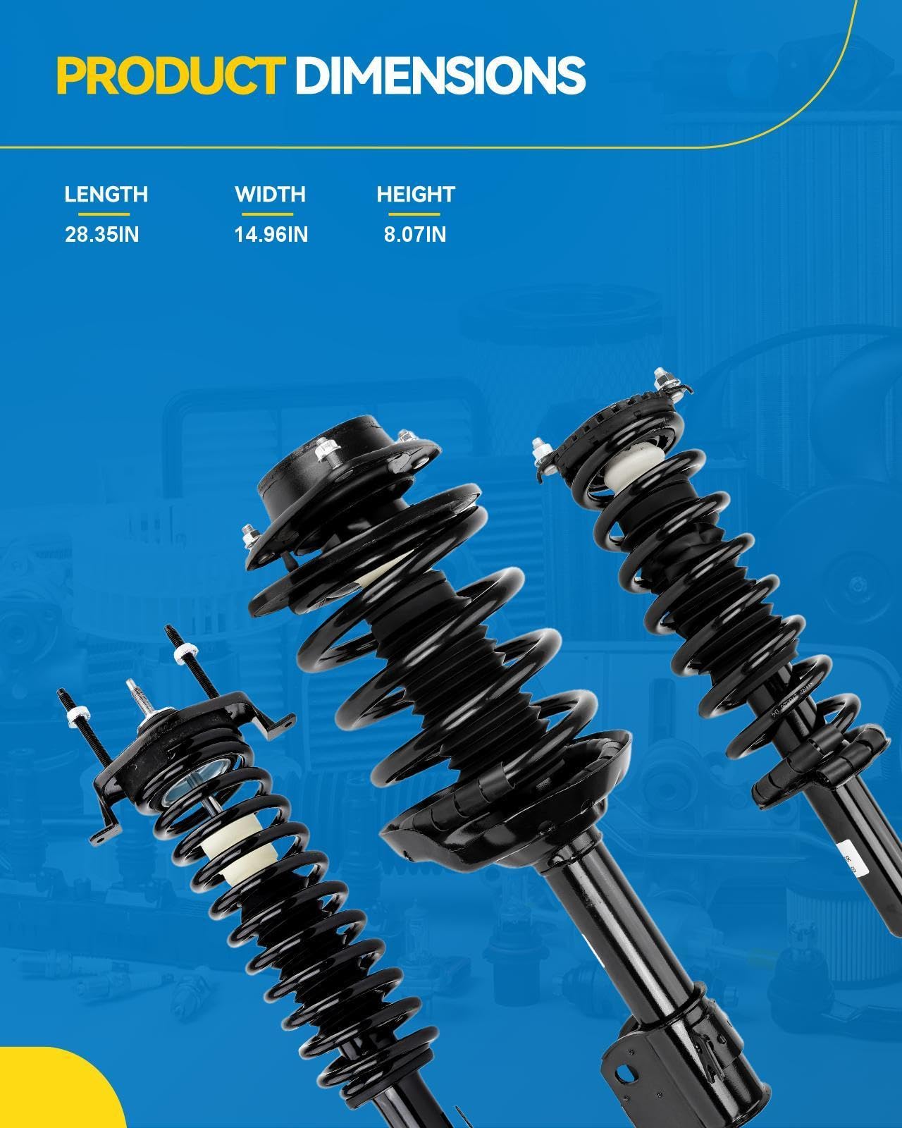 PHILTOP Front Struts Shock for CR-V 2007 2008 2009 2010 2011 2012 2013 2014, Shock Absorber 272492+272491, Struts with Coil Spring SAA091 2 Pcs