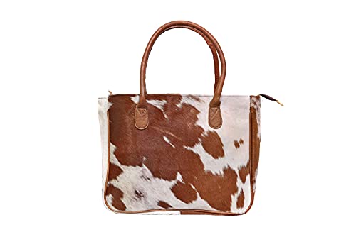 Women's Western Classic Cowhide Tote Bag Shoulder Handbag with Freebie Clutch Shoulder Hand Bag Classical Tote
