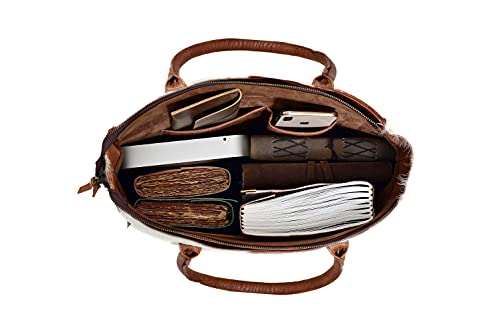 Women's Western Classic Cowhide Tote Bag Shoulder Handbag with Freebie Clutch Shoulder Hand Bag Classical Tote