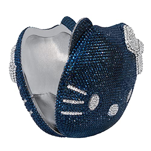 Hello Kitty Cat Crystal Clutch Couture Special Occasion Holiday Party Evening Bag Navy Blue Silver