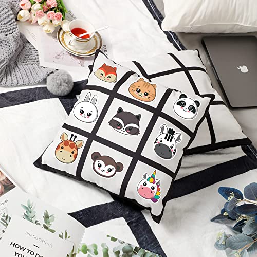 Peryiter Sublimation Flannel Throw Blanket and 2 Pieces Blank Pillow Cases 60 x 50 Inches Personalized Custom Photo Blanket with 9 Printable Panels Soft Blanket Pillow Covers for Home Supplies