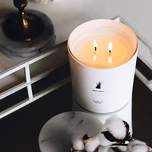 Archipelago Botanicals Malibu Luxe Candle | Sea Grass, Fig and Lily | Coconut Wax Blend and Double Wicks | Burns Approx. 100 Hours (13 oz)