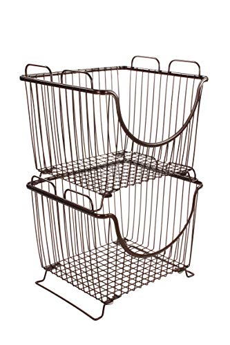 Spectrum Diversified Ashley Stackable Basket, Large, Bronze
