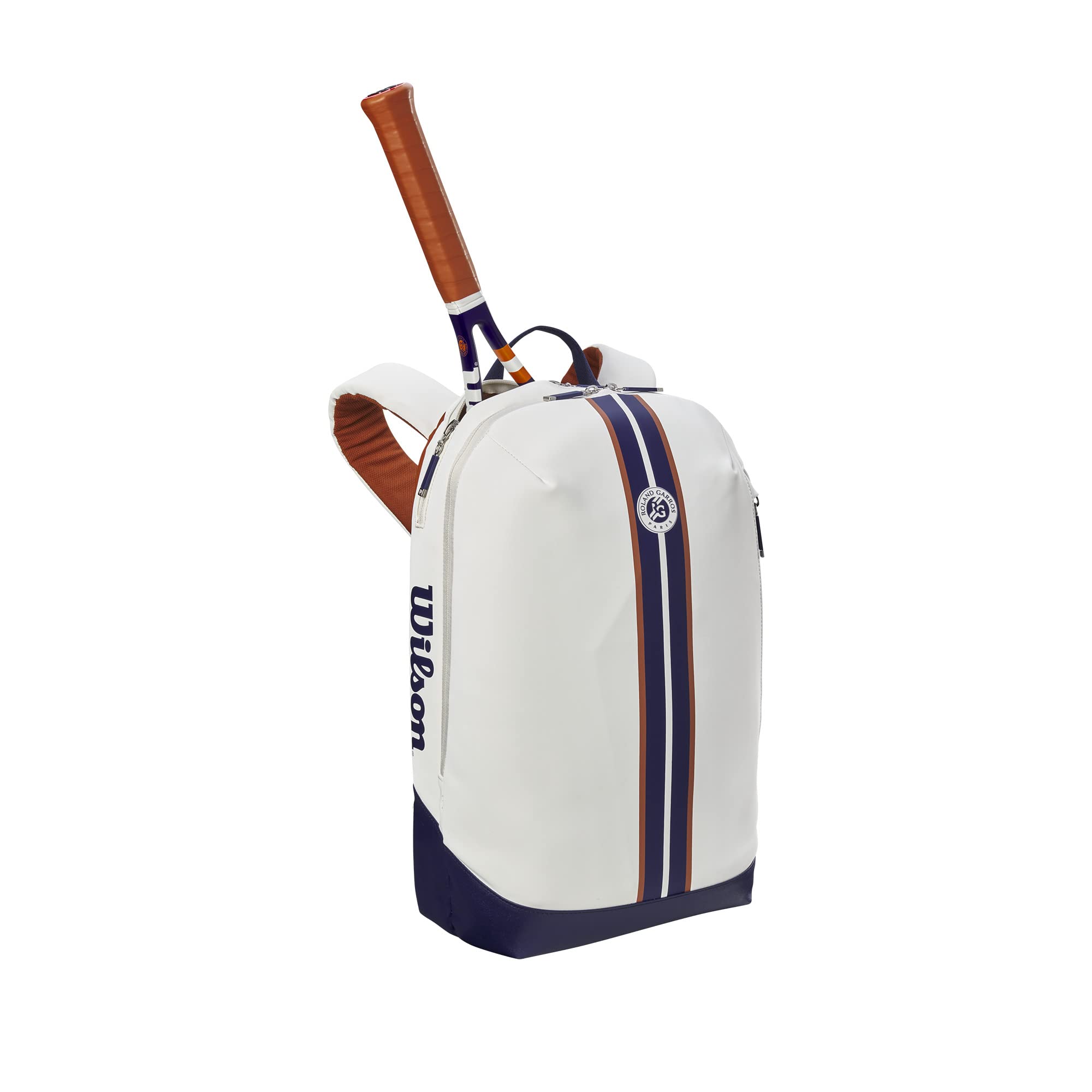 WILSON Roland Garros Super Tour Tennis Backpack - Navy/White, Holds up to 2 Rackets