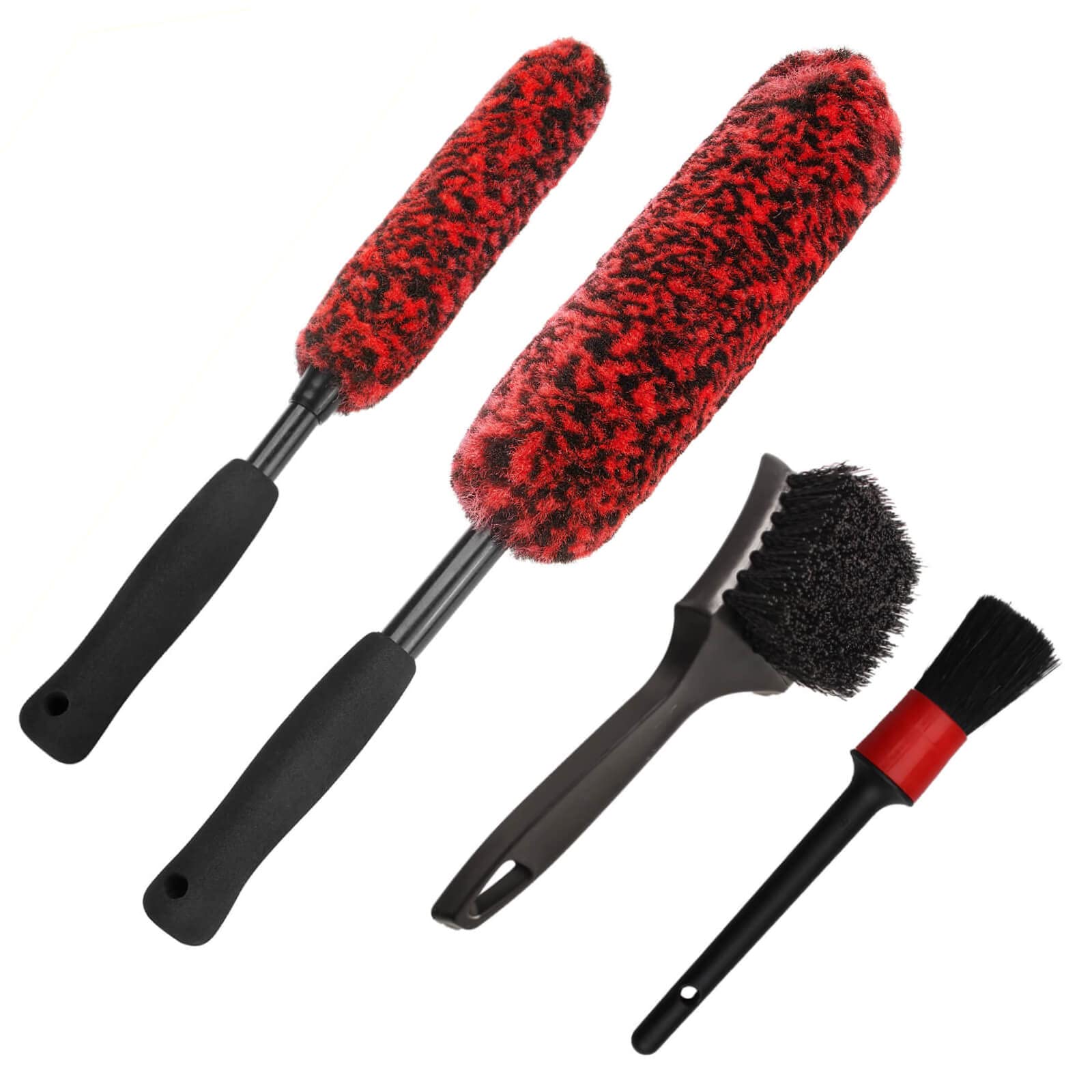 XCGaidt Car Wool Wheel Brushes for Cleaning Wheels Set (3 Pack), Metal-Free Tire Brushes Kit, Soft Wheel Brushes for Cleaning Tires and Rims