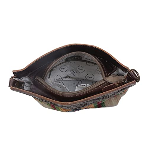 Myra BagTini Mini Hand-Tooled Bag Upcycled Cotton & Leather S-3059