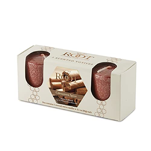 Root Candles 20-Hour Scented Beeswax Blend Votive Candles, 3-Count, Cinnamon Spice
