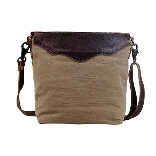 Myra BagTini Mini Hand-Tooled Bag Upcycled Cotton & Leather S-3059