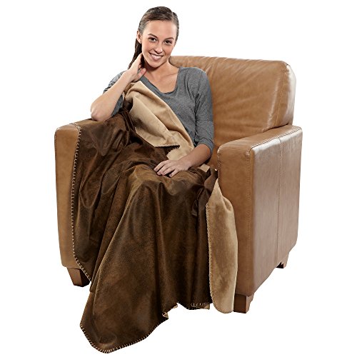 robesale Rustic Ranch Throw, Premium Blanket, 1.56 Lb Each, 50" X 60", Brown