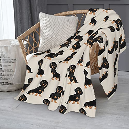 Dachshund Gifts Pet Dogs Throw Blanket, Ultra Soft Microplush Bed Blanket, All Season Microfiber Fleece Throw for Bed Chair Sofa Couch Bedroom 60"X50"