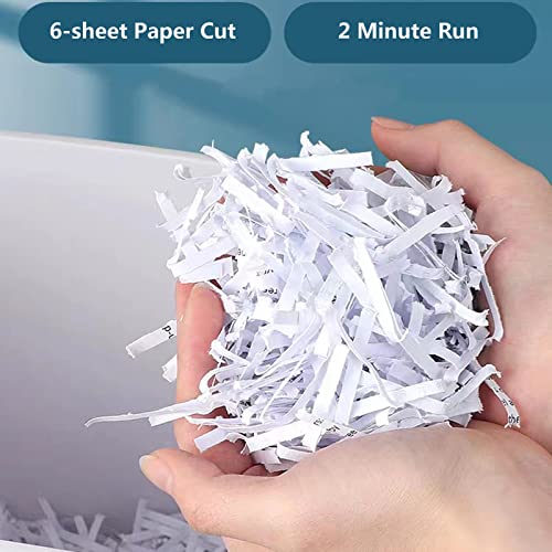 SYBOYIE Paper Shredders for Home Office Use, Up to 6-Sheet Cut Paper(A4), 2 Minutes Continuous Run Time Portable Shredder with Adjustable Handle, 85% Confidential, Black (Black)