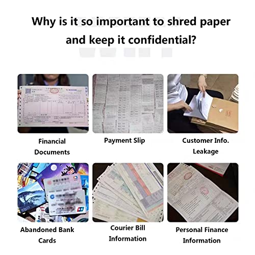 SYBOYIE Paper Shredders for Home Office Use, Up to 6-Sheet Cut Paper(A4), 2 Minutes Continuous Run Time Portable Shredder with Adjustable Handle, 85% Confidential, Black (Black)