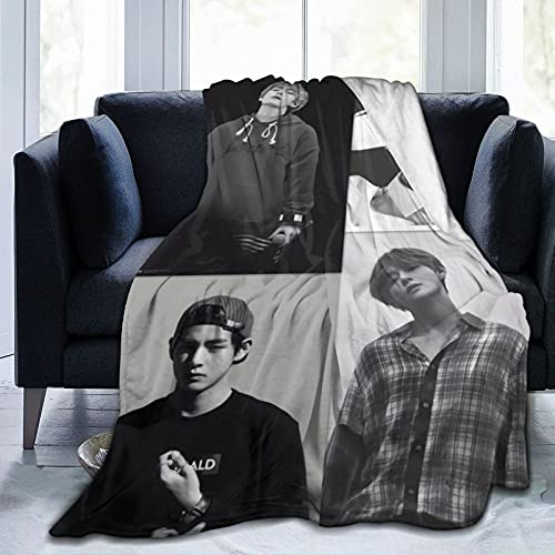 Throw Blanket Kim Taehyung Soft Fleece Blanket for Bed Sofa Couch Office Travelling Lightweight Soft Flannel Blankets for Home …