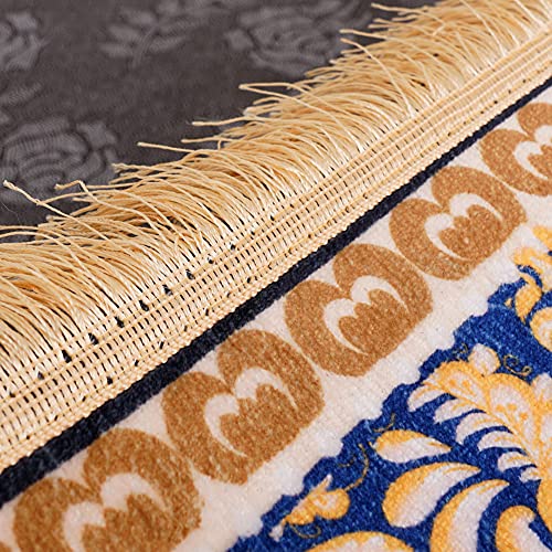 ANswet Area Rug Modern Flannel Non-Slip Floor Mat Living Room Bedroom Tassels Carpet Home Decor Rectangle 4 * 6 Feet Blue
