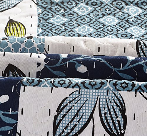 SLPR Pacific Coast Quilted Throw Blanket - 50" x 60" | Blue and White Lap Quilt for Couch and Bed
