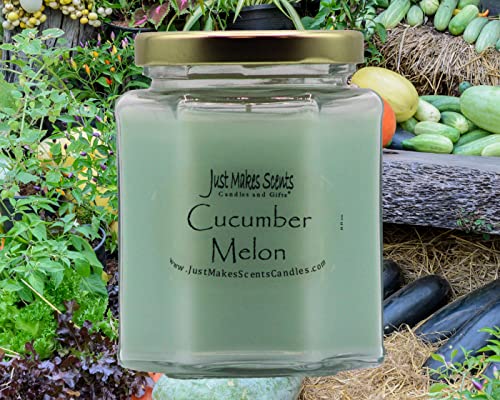 Just Makes Scents Cucumber Melon Scented Blended Soy Candle,Green