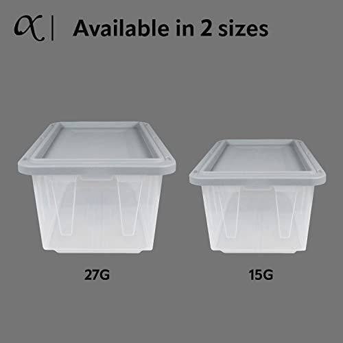 CX Clear Black & Yellow Storage Containers with Lids, Stackable (27 Gallon, 2-Pack)