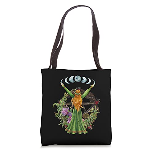 Wiccan Gifts for Women Wicca Shirt Cauldron Wicca Floral Tote Bag