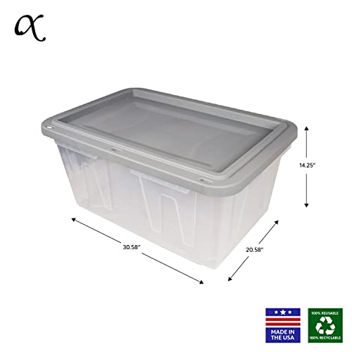 CX Clear Black & Yellow Storage Containers with Lids, Stackable (27 Gallon, 2-Pack)