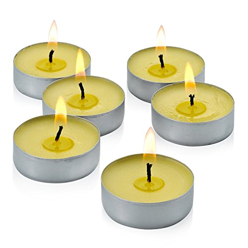 PARNOO Bulk Pack - 60 Pack Citronella Tealight Candles - Summer Yellow - Indoor Outdoor, YC-TL60