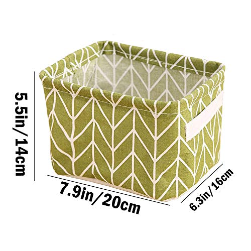 Tamicy Mini Storage Basket(Pack of 5)- Blend Storage Bins for Makeup, Book, Baby Toy,8x6x5.5 inch Home Decor Canvas Organizers Bag 8x6.3x5.1 inch
