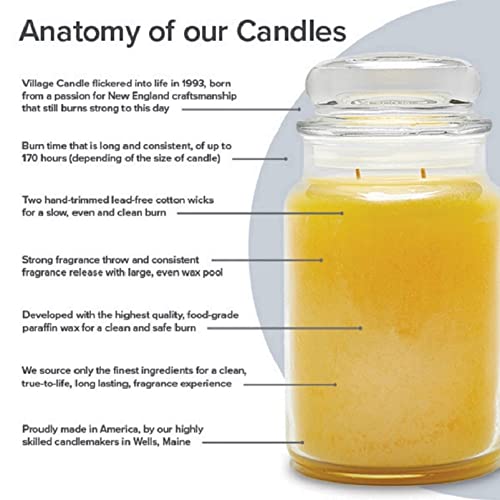 Village Candle Strawberry Pound Cake, Large Glass Apothecary Jar Scented Candle, 21.25 oz, Red