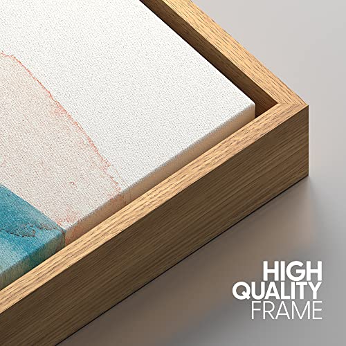 NWT Canvas Print Wall Art Set Abstract Watercolor Mountain Range Geometric Wilderness Illustrations Modern Art Rustic Landscape Pastel for Living Room, Bedroom, Office - 24"x36"x3 Natural