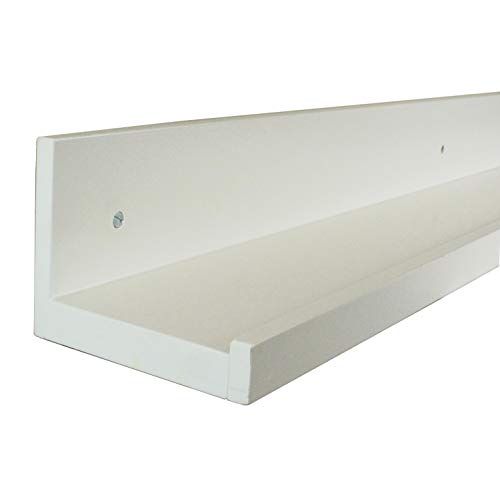 InPlace Shelving 9084678 35.4 in W x 4.5 in D x 3.5 in H Floating Shelf with Picture Ledge, White