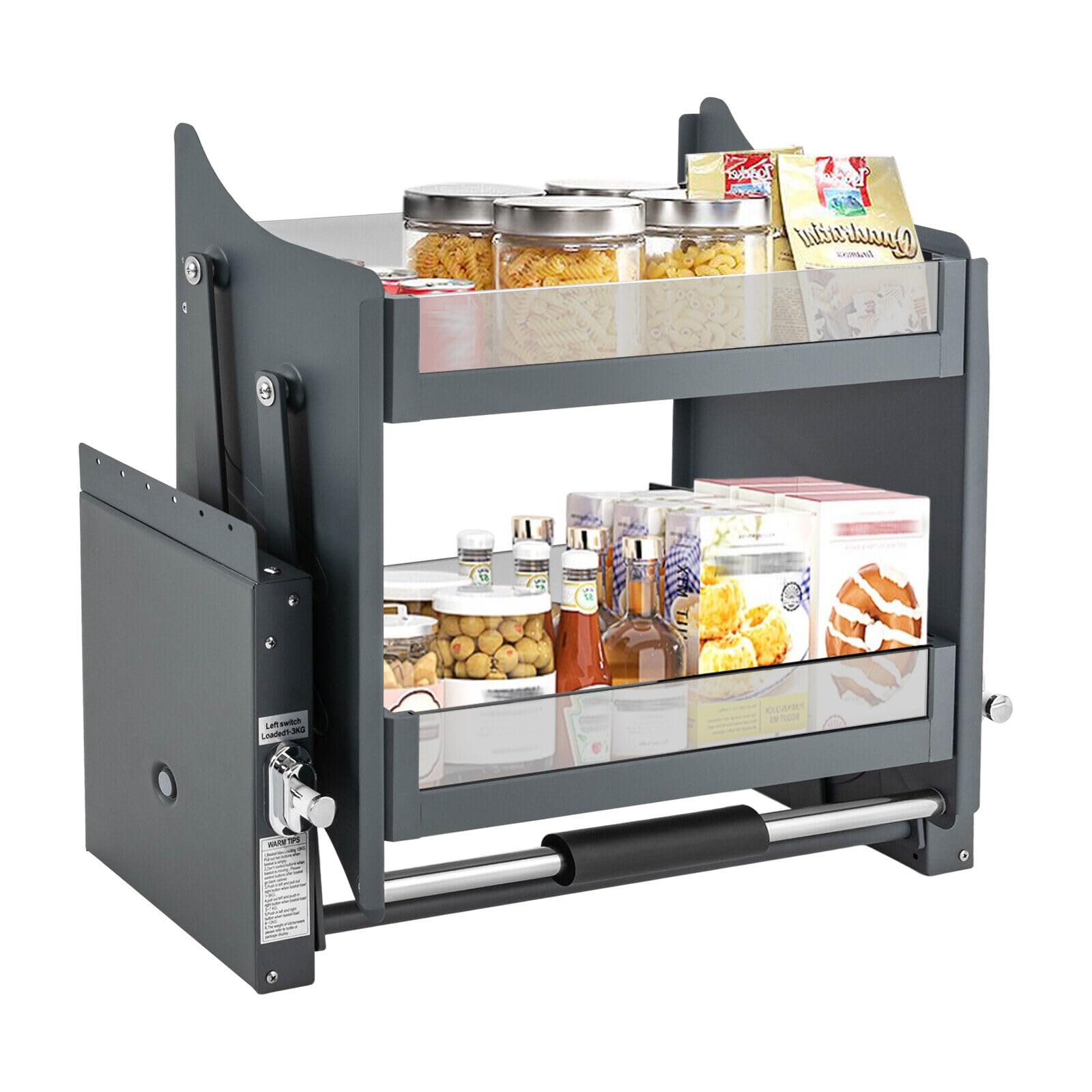 LIECARYAM Cabinet Pull Down Shelf, 24Inch Cabinet Pull Down Shelving System Blind Corner Cabinet Pull Out Pull-Out Kitchen Wall Sliding Shelf Pull-Out Home Organizers Cabinet Storage 42-44lb (24Inch)