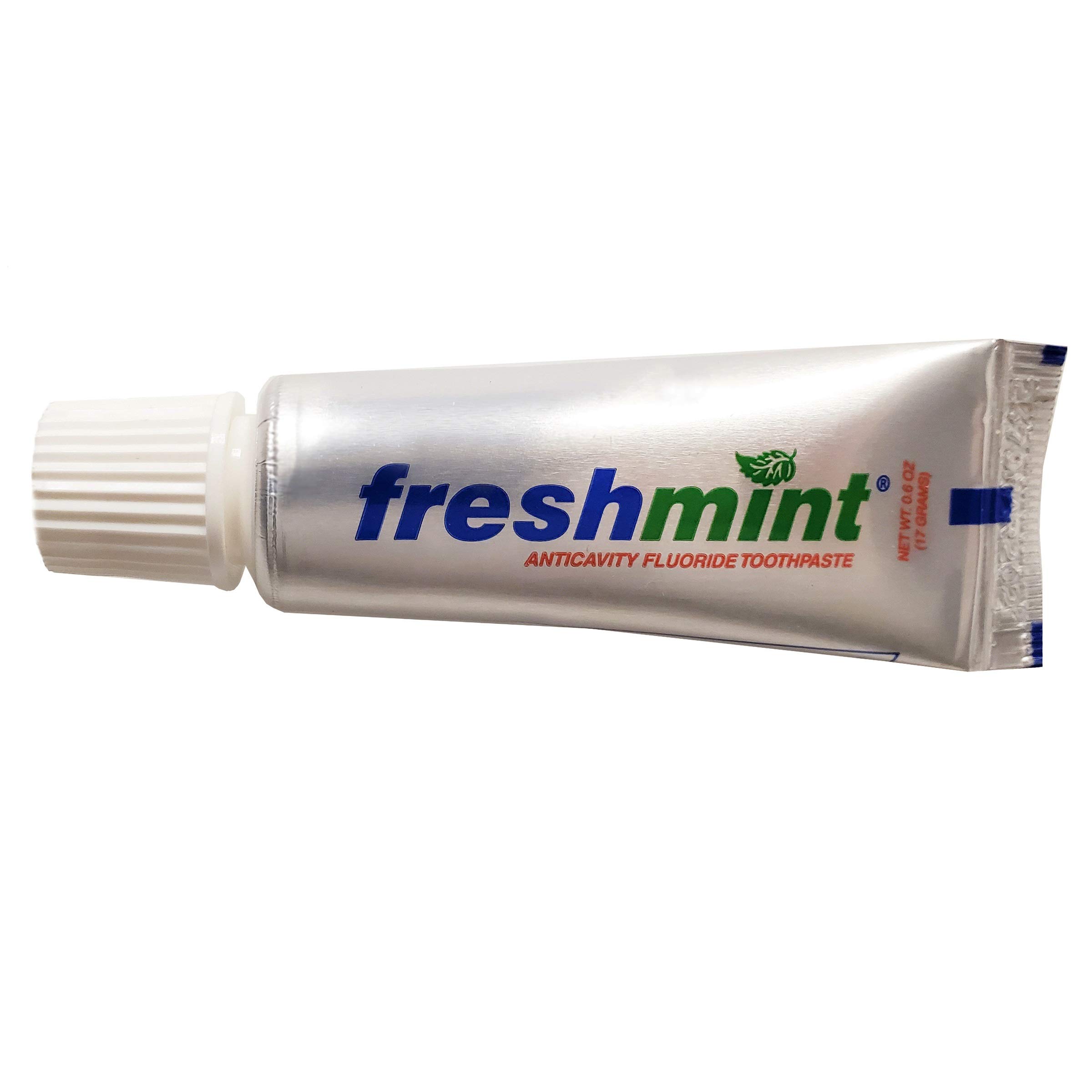 144 Tubes of Freshmint® 0.6 oz. Anticavity Fluoride Toothpaste, Metallic Tube, Tubes do not Have Individual Boxes for Extra Savings, Travel Size