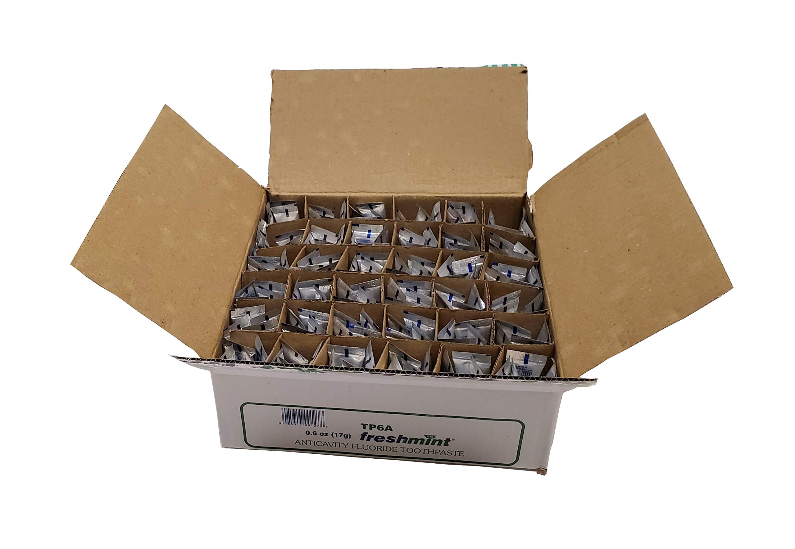 144 Tubes of Freshmint® 0.6 oz. Anticavity Fluoride Toothpaste, Metallic Tube, Tubes do not Have Individual Boxes for Extra Savings, Travel Size