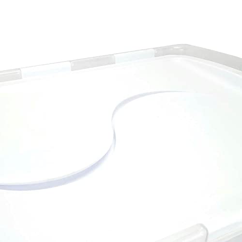 Sterilite 48 Quart Multipurpose Clear Base Storage Box Tote Container with Secure Hinged Lid for Home or Office Organization, (30 Pack)