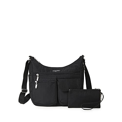 Baggallini Everywhere Bagg - Hobo Crossbody Bag for Women with RFID Wristlet – Water-resistant Travel Bag