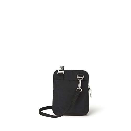 Baggallini Bryant Smartphone Pouch and-Purse - Lightweight, Water Resistant-Travel-Bag with RFID Protection, Adjusts to Become-Belt-Bag or -Fanny Pack Black