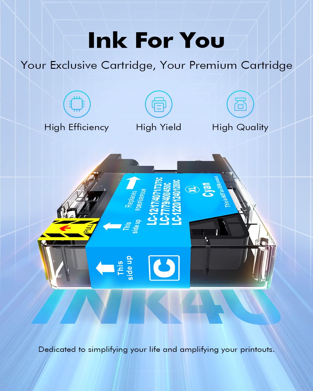 INK4U Compatible LC75 Ink Cartridges Replacement for Brother LC75 LC71 LC79 XL for MFC-J6510DW MFC-J6710DW MFC-J6910DW MFC-J280W MFC-J425W MFC-J430W Printer(5 Black,3 Cyan,3 Magenta,3 Yellow,14 Pack)