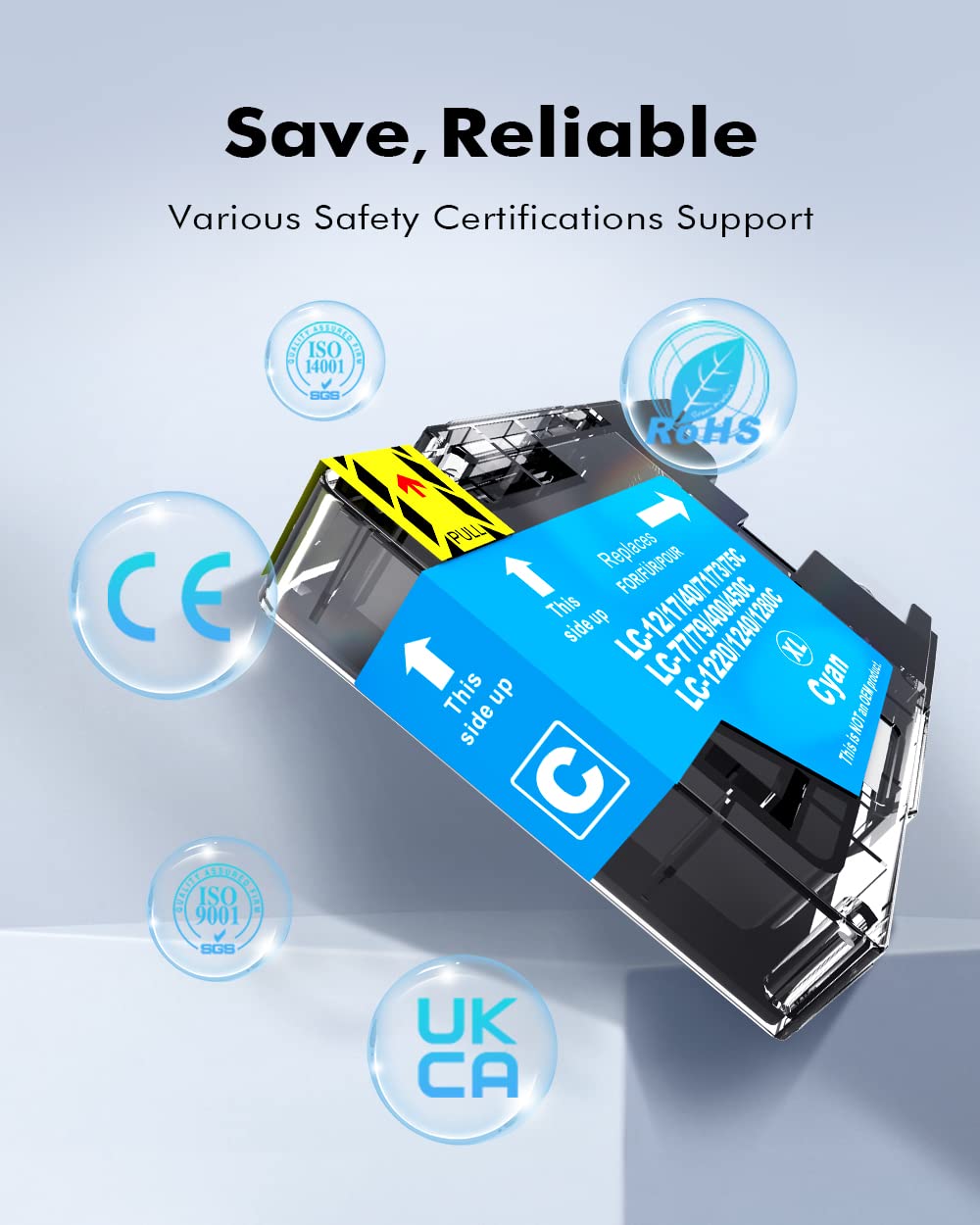 INK4U Compatible LC75 Ink Cartridges Replacement for Brother LC75 LC71 LC79 XL for MFC-J6510DW MFC-J6710DW MFC-J6910DW MFC-J280W MFC-J425W MFC-J430W Printer(5 Black,3 Cyan,3 Magenta,3 Yellow,14 Pack)