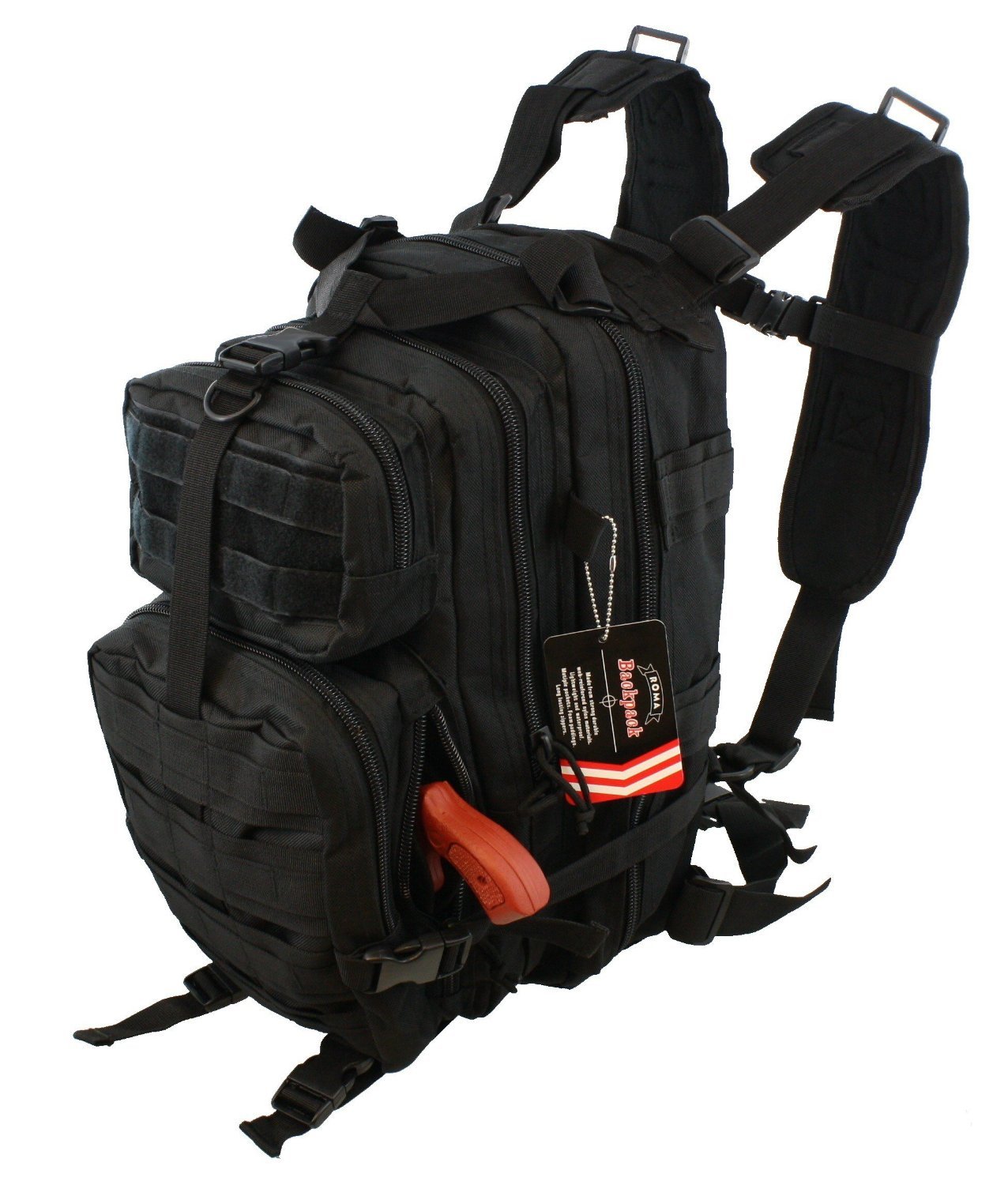 Waterproof Concealed Carry Tactical Assault Molle Backpack w/ Holster Every Day Carry