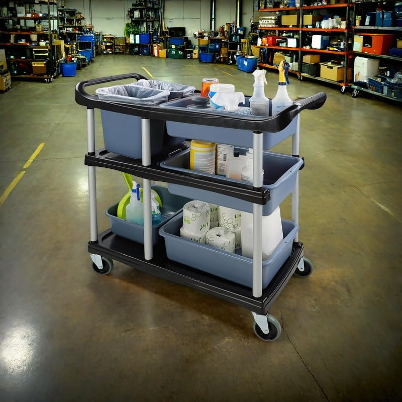 Storage Cart 3 Tier Heavy Duty Commercial Grade Utility Cart,Carts With Wheels,Multi-Function Mobile Shelving Unit Organizer for Hotel,Restaurant,Kitchen, Bedroom,Laundry Room( Size : 88*46.5*94 cm )