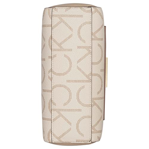 Calvin Klein Hadley Triple Compartment Crossbody, Vanilla/Khaki/Cocoa Logo