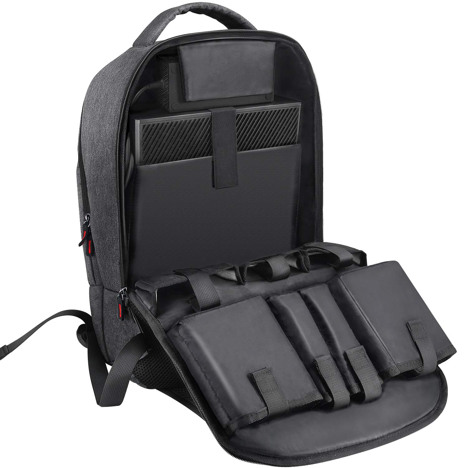 VORI Game Elite Traveling Backpack for Nintendo Switch and Switch OLED Model 2021, Portable Carrying Storage Bag for PS4 Slim and Xbox ONE, Protective Design for Home Storage and Travel, Grey