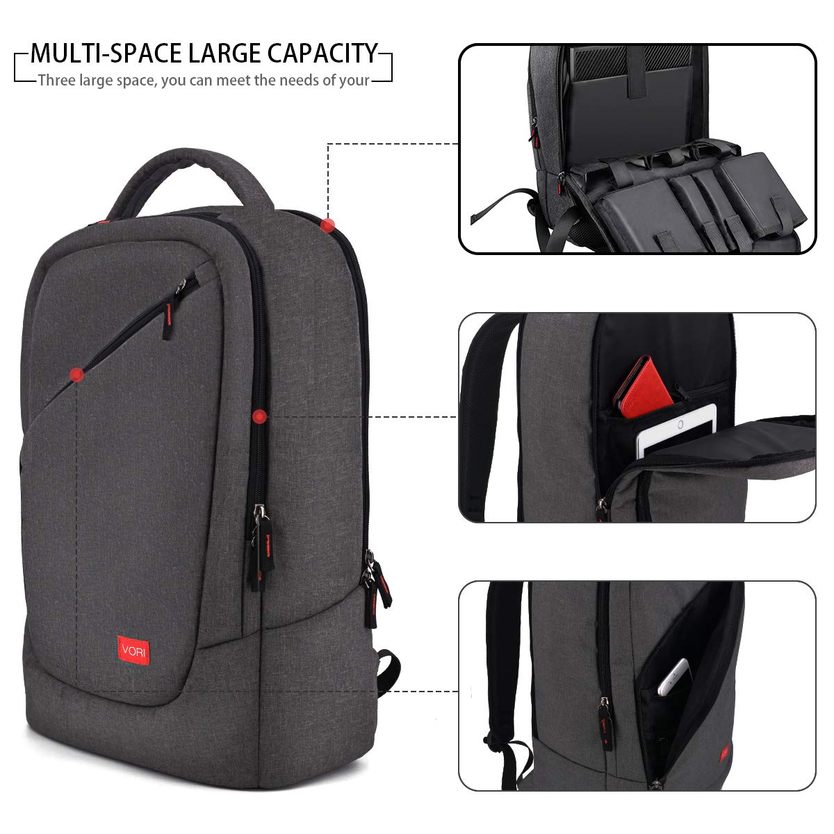 VORI Game Elite Traveling Backpack for Nintendo Switch and Switch OLED Model 2021, Portable Carrying Storage Bag for PS4 Slim and Xbox ONE, Protective Design for Home Storage and Travel, Grey