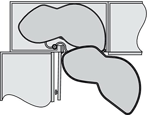 Lemans II Set 2-Shelf Lazy Susan with Soft-Close for Blind Base Corner Cabinets, Chrome and White (574 sq. Model 40, Tray Size: 12", Swings Right)