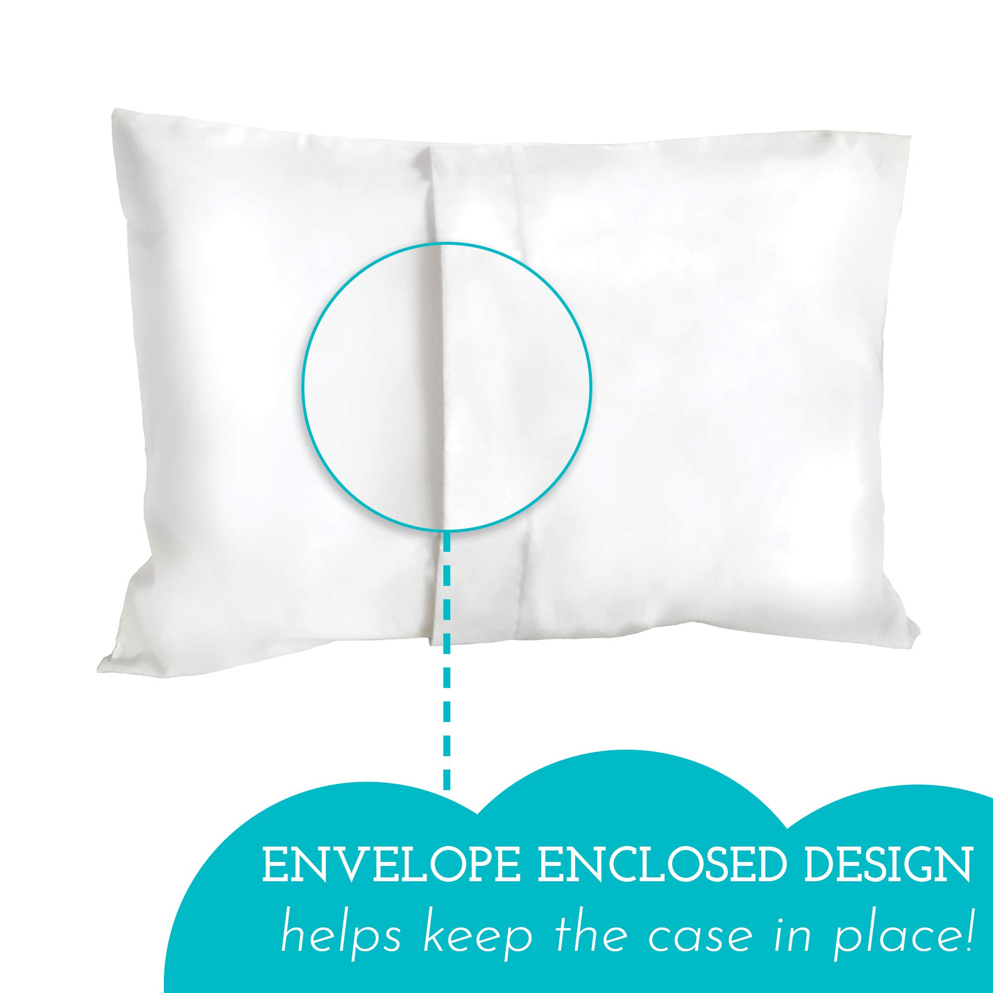 Little Sleepy Head Toddler Pillow 13" x 18" Soft Hypoallergenic - Best Pillow for Kids! Better Neck Support and Sleeping! Better Naps in Bed, a Crib, or at School! Makes Travel Comfier! (Pillow Only)