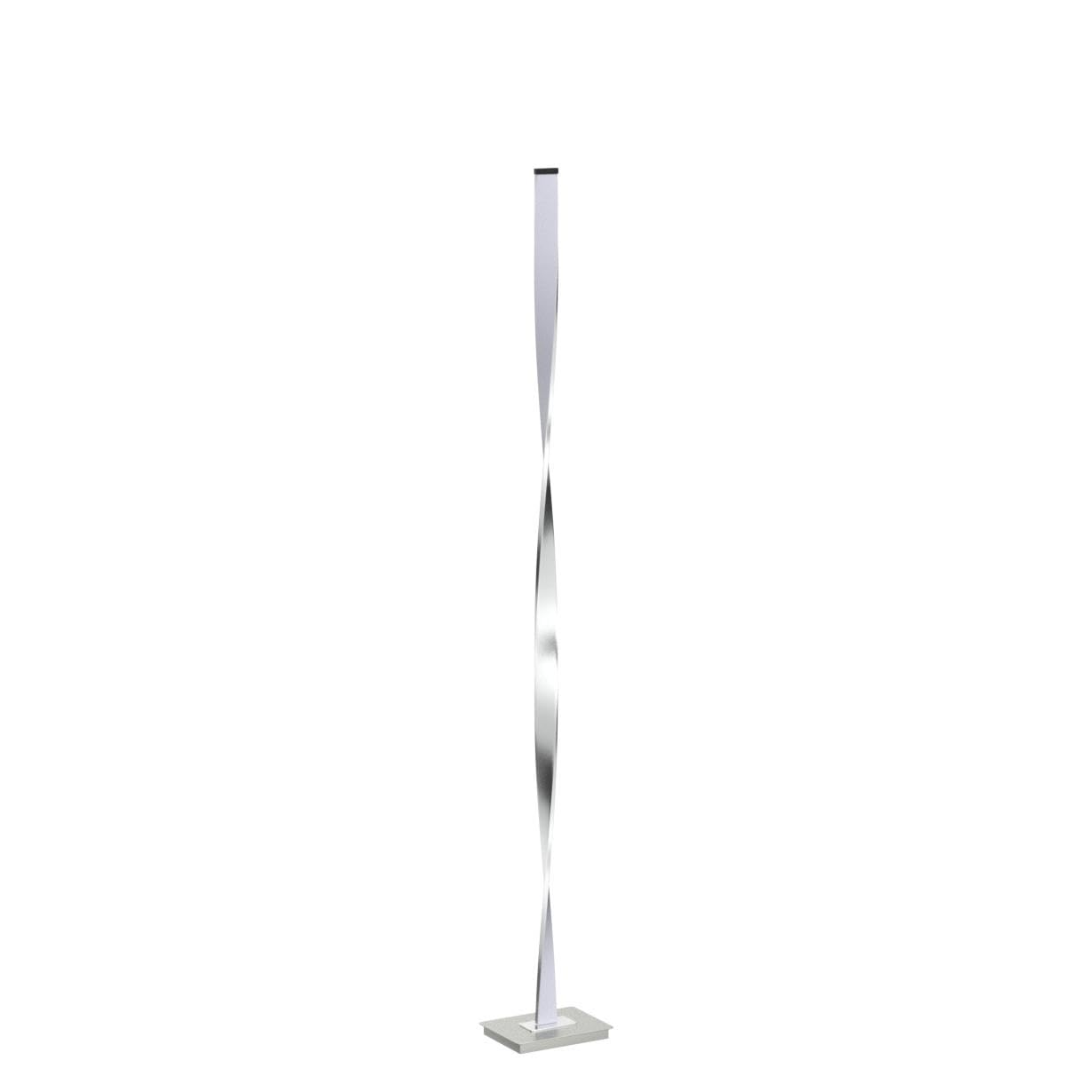 Brightech Helix LED Floor lamp, Bright Floor Lamp for Living Rooms & Bedrooms, 48" Tall Pole Lamp, Dimmable Standing Lamp - Platinum Silver
