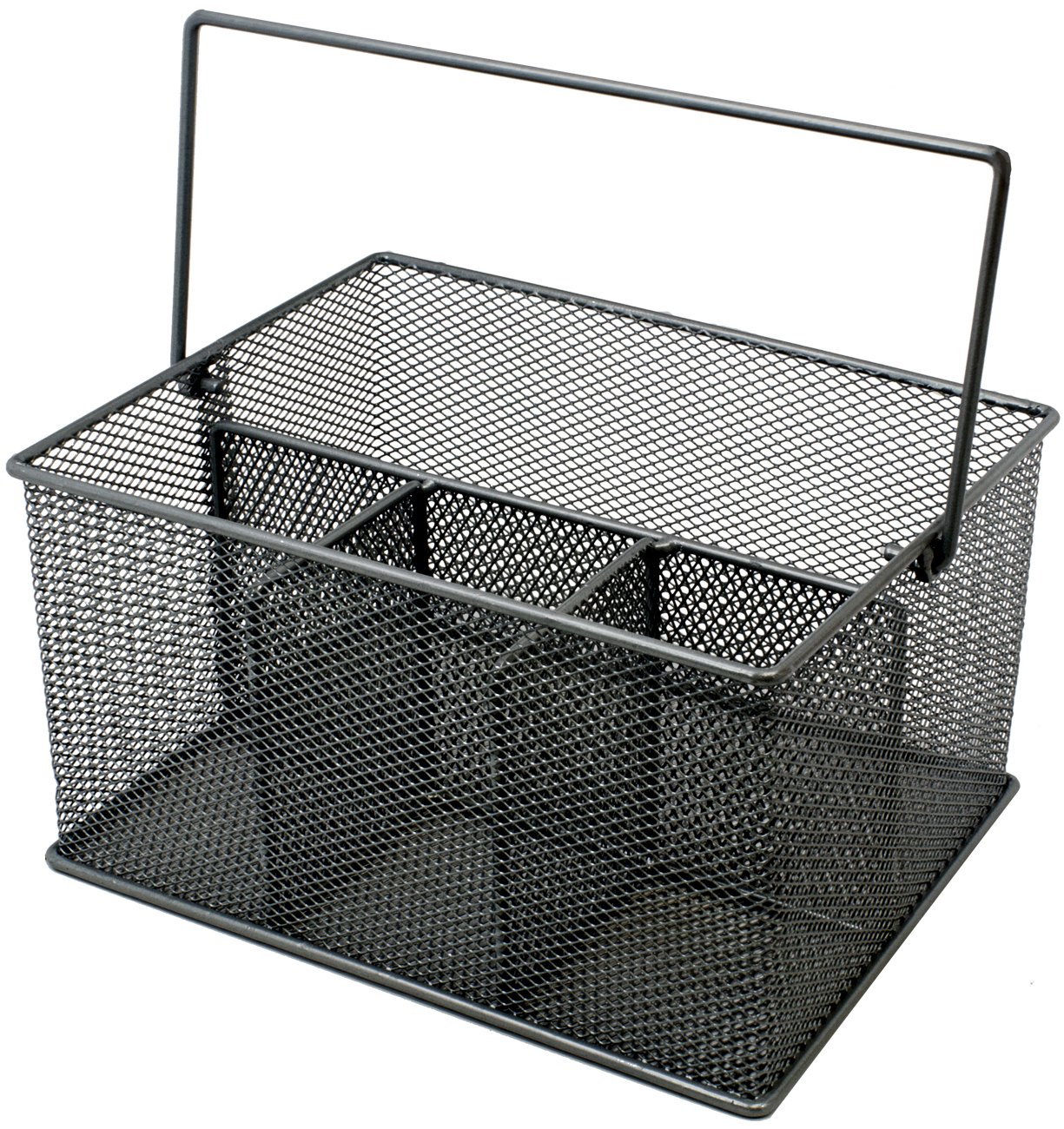 Sorbus® Utensil Caddy — Silverware, Napkin Holder, and Condiment Organizer — Multi-Purpose Steel Mesh Caddy—Ideal for Kitchen, Dining, Entertaining, Tailgating, Picnics, and Much More (Black)